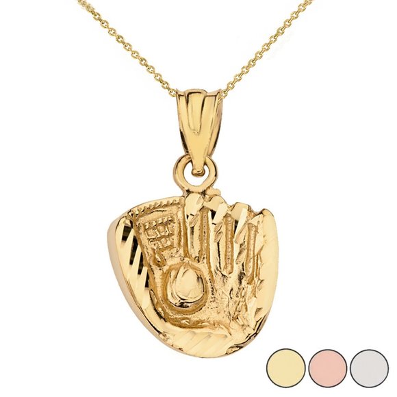 Element Shine | Jewelry | K Solid Gold Baseball Glove Catcher Pendant Necklace | Poshmark
